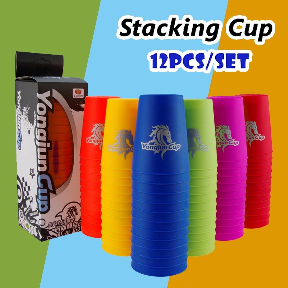 YJ Yongjun Speed Flying Cup Stacking Cup Quick Stacks Cup 12pcs/set | Shopee Singapore