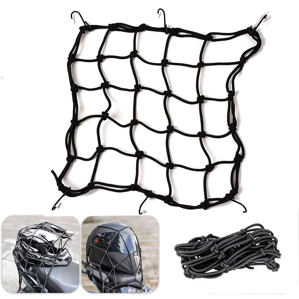 【SG】Motorcycle Cargo Net Helmet Holder Bungee Cord Mesh Web Luggage ...