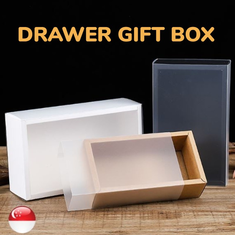 Transparent Drawer Sleeved Box Rectangle Gift Box Size 26.7 x 16.2 x 8 ...