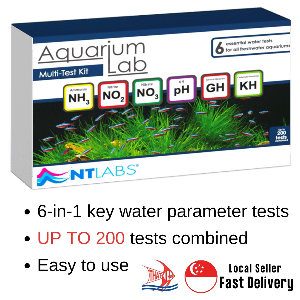 NTLabs Aquarium Multi Test Kit 6in1 Essential Water Parameter Testing ...