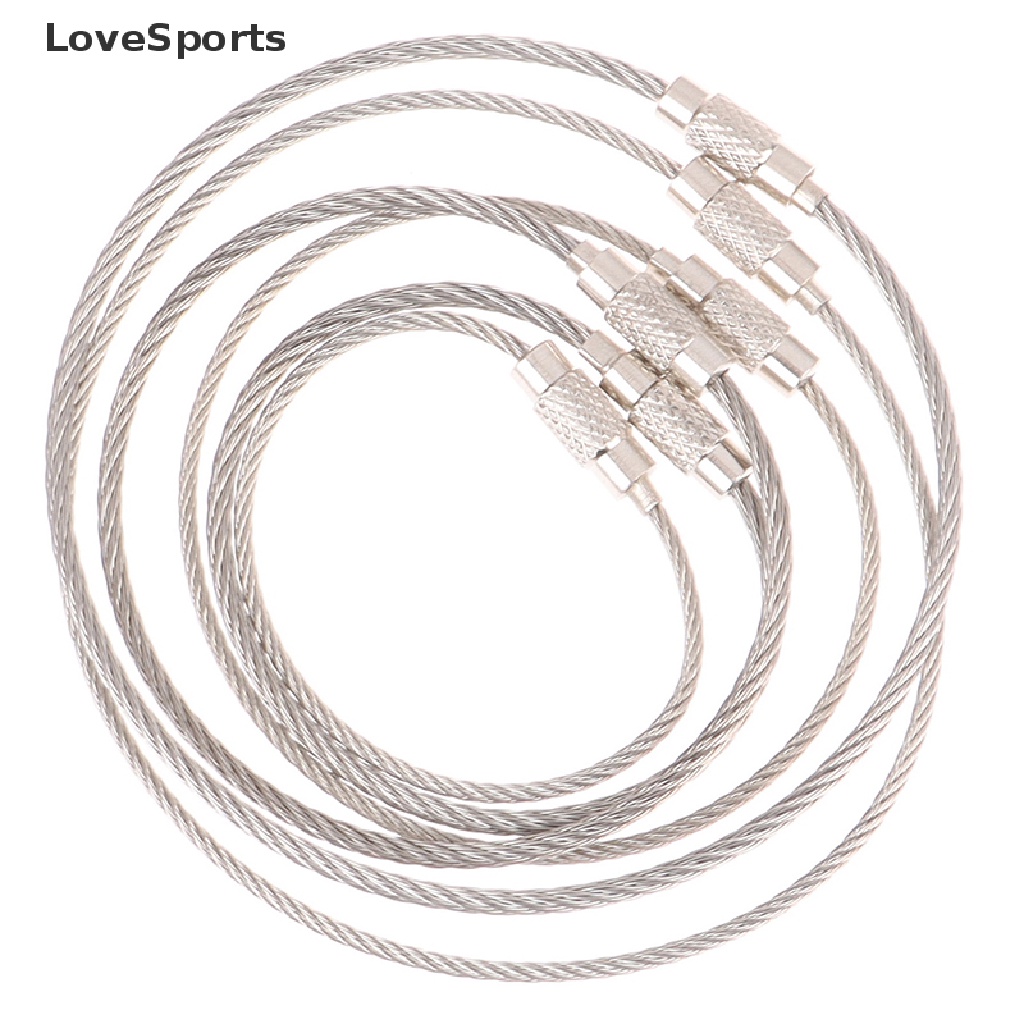 LoveSports 20Pcs Wire Rope Key Chain Stainless Steel Wire Keychain ...