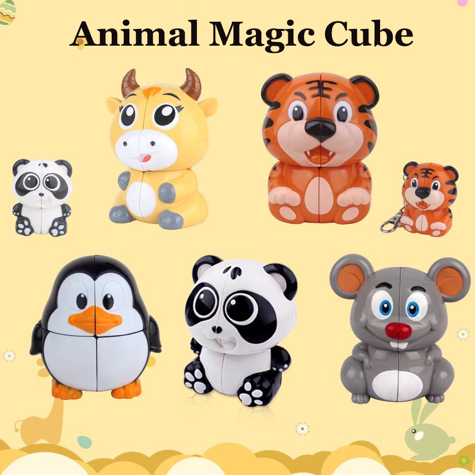 Creative Animal Rubik's Cube Mouse Panda Tiger Cow Penguin Magic Cube ...