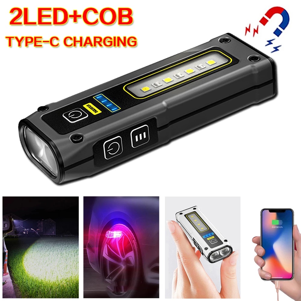 7 Mode Mini Multifunctional Dual Lamp Handheld Flashlights/ USB ...