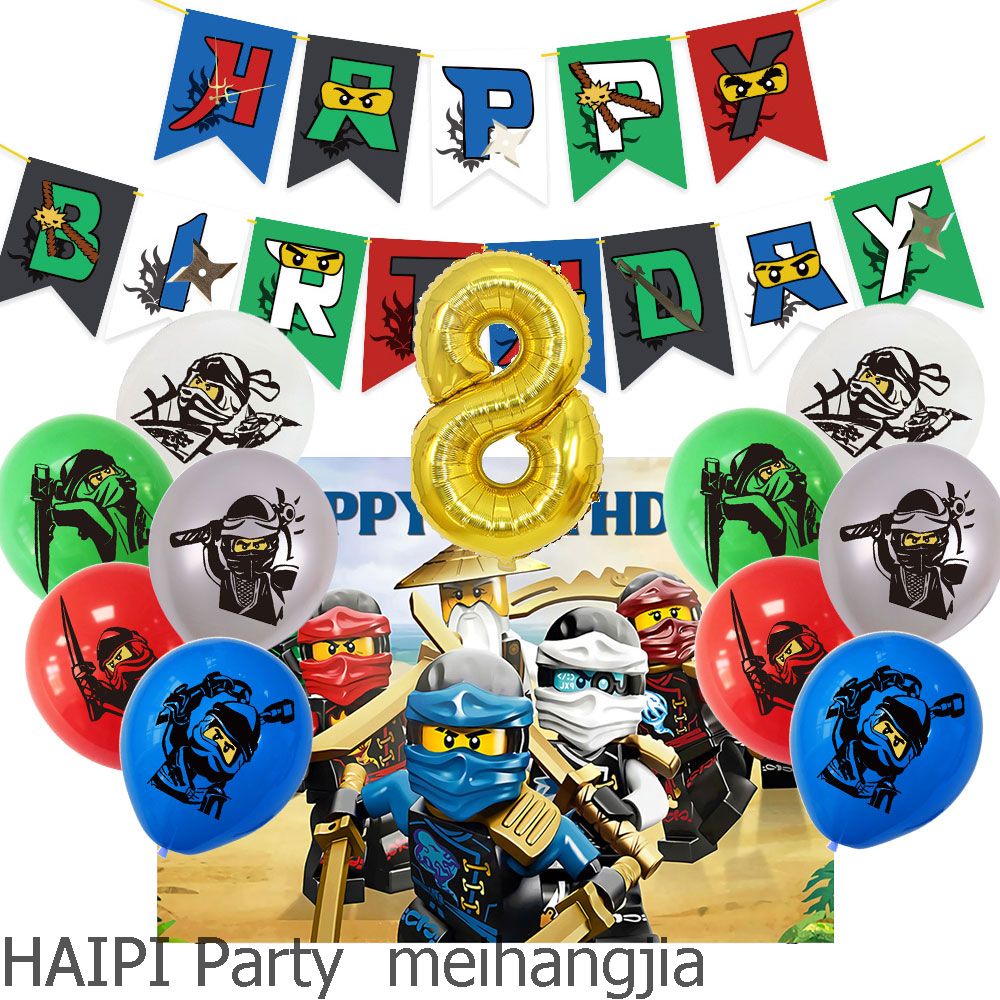 Lego Ninjago Birthday Party Decoration Lego Ninjago Banner Ninjago Cake ...