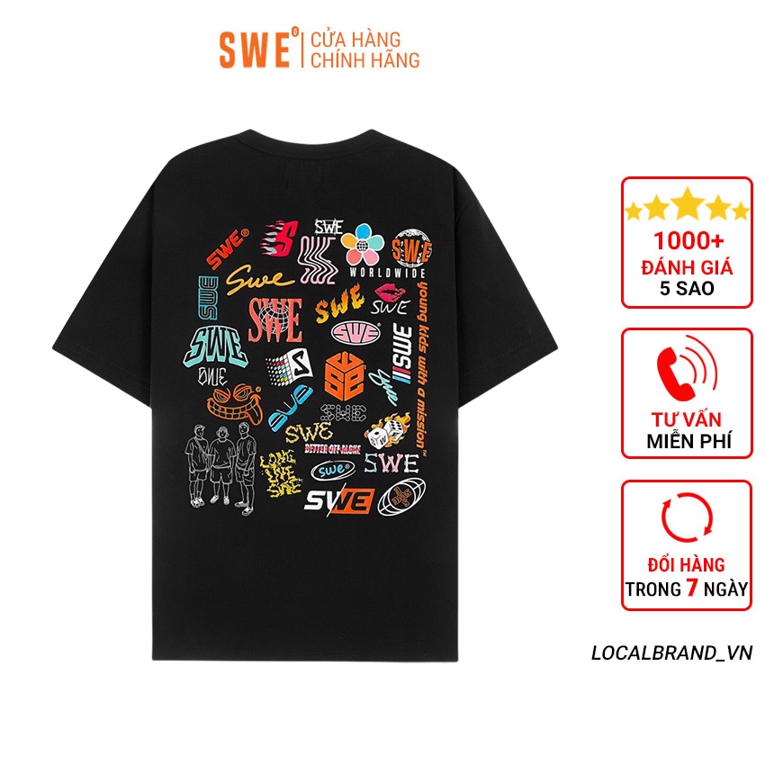 [LOCAL BRAND] SWE logos loose-fitting loose-fitting Cotton t-shirt ...