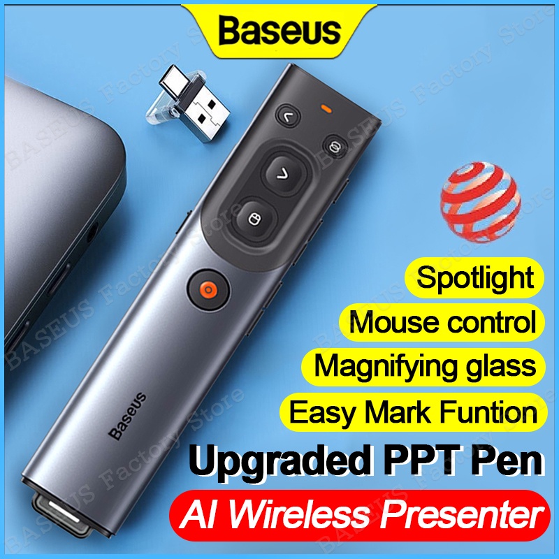 Baseus AI Wireless Presenter Red Point Remote Control PPT Pen ...
