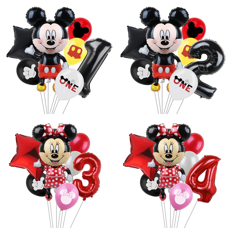 7pcs/set Disney Mickey Mouse party balloons Minnie 32 "Numbers baby ...