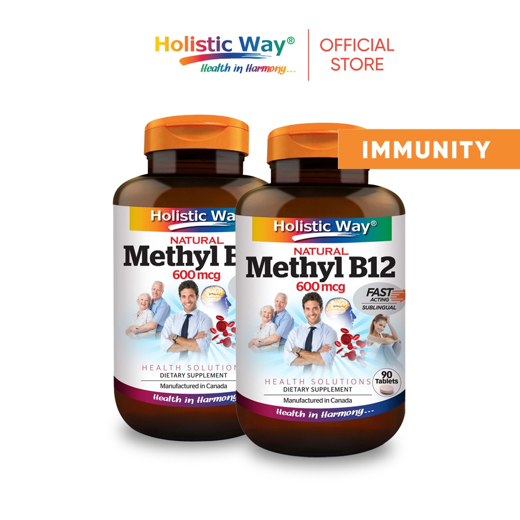 [Bundle of 2] Holistic Way Natural Vitamin B12 600mcg - Halal | Vegan ...