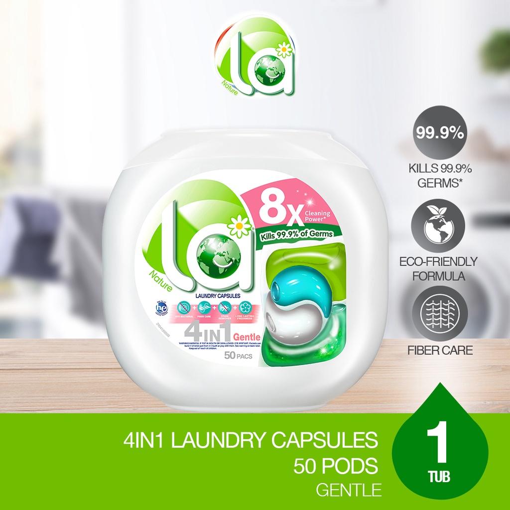 La Nature 4in1 Laundry Capsules 50 Pods | Shopee Singapore