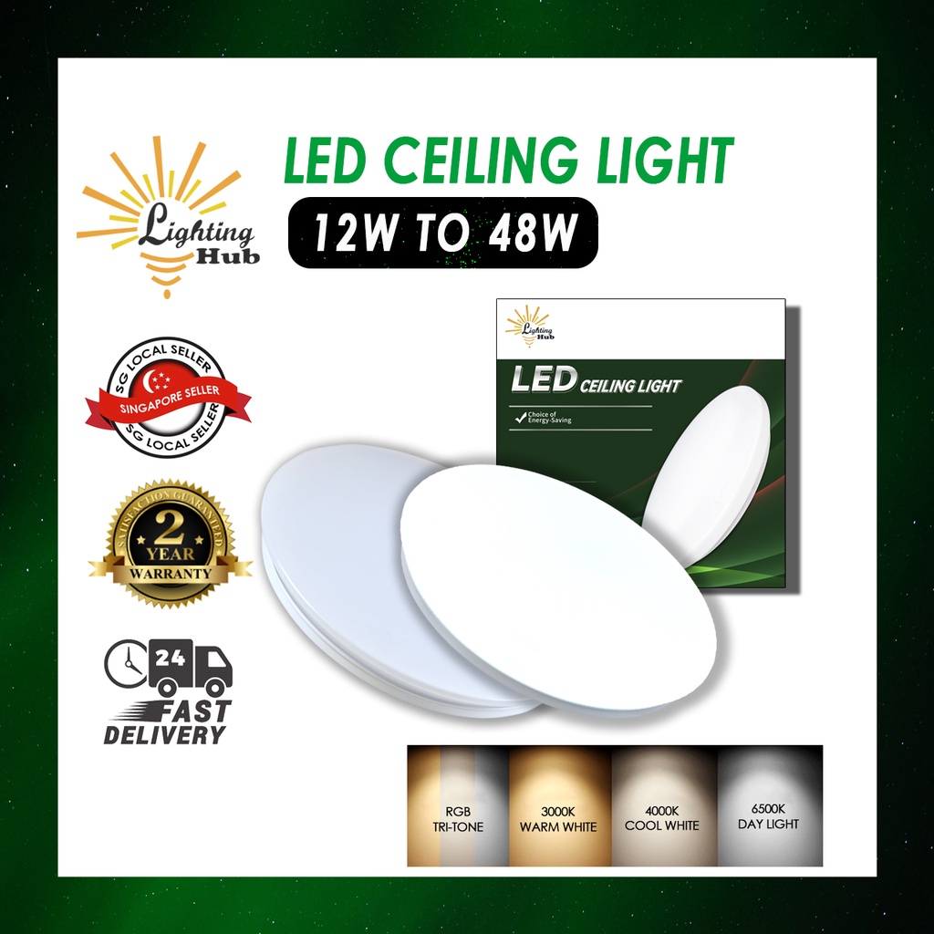 (LIGHTING HUB) LED CEILING LIGHT 12W 18W 24W 36W 48W/ 3000K 4000K 6500K ...