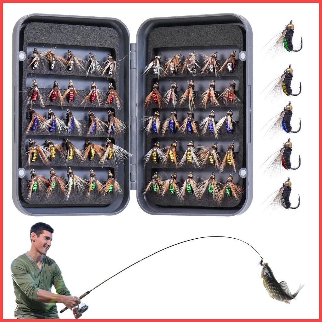 Bionic Fishing Lure Hook 50-Pcs Reusable Fishing Lures Fly Hook Fishing ...