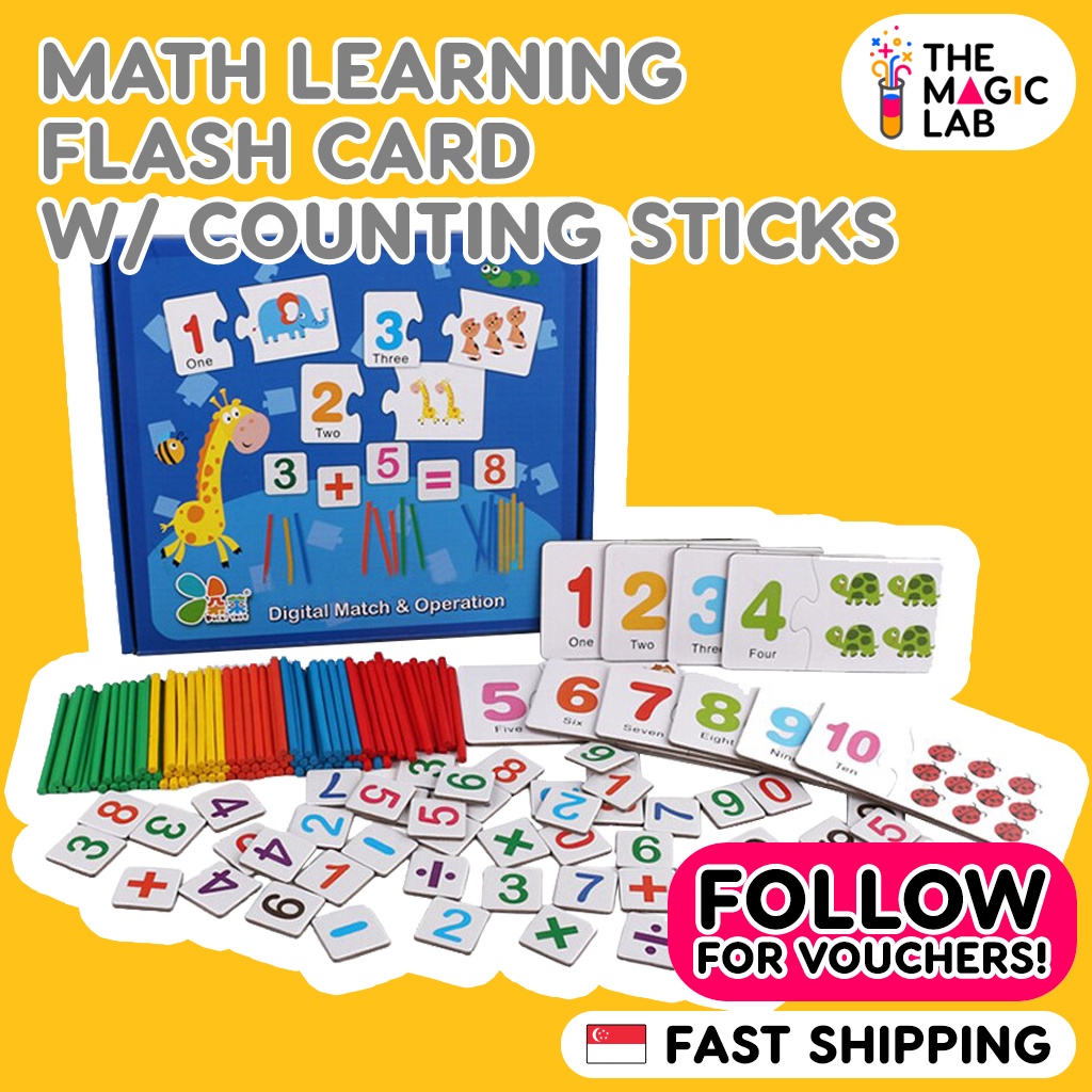 Math Flash Cards Wooden Number Matching Puzzle Cards and Counting ...