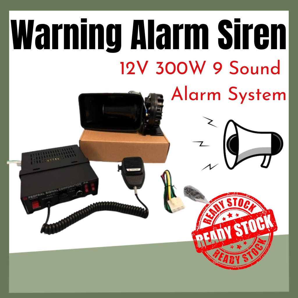 Car Alarm System Warning Alarm Police Siren Horn PA Speaker MIC System ...