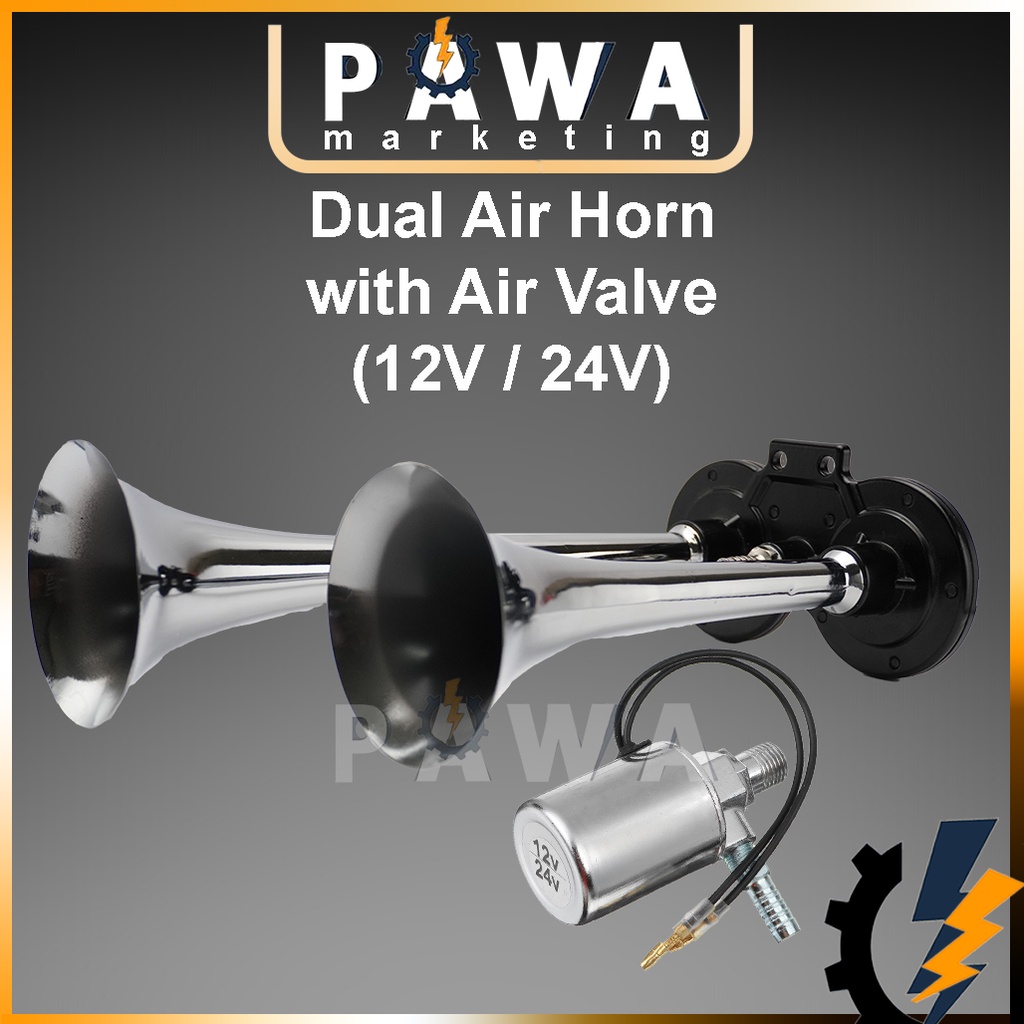 Pawa Votec Dual Tone Air Horn 12V 24V Super Loud Truck Bus Car Vehicle Nissan Hino Scania Volvo ...