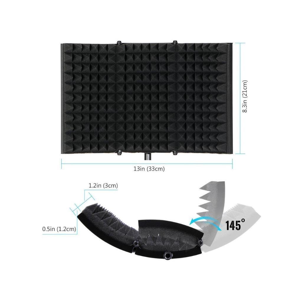 TONOR Microphone Isolation Shield, Studio Mic Sound Absorbing Foam ...