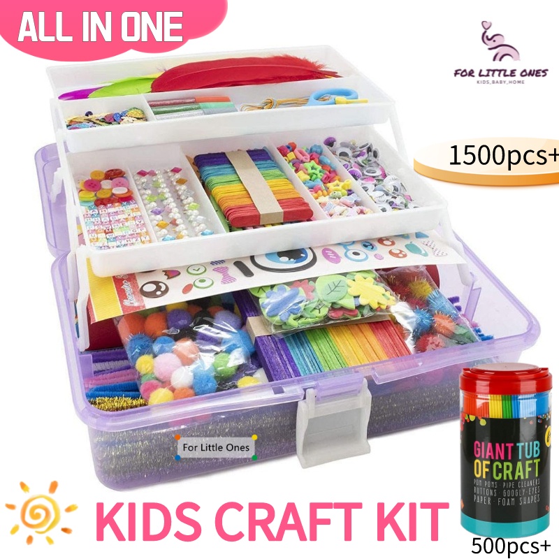 【Free Gift】1500 Pcs DIY Art Craft Supplies All In One Craft Kit DIY ...