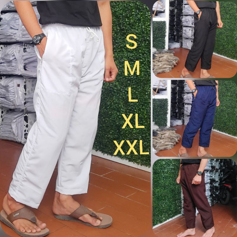 PUTIH HITAM Men's plain white, plain black sirwal trousers | Shopee ...