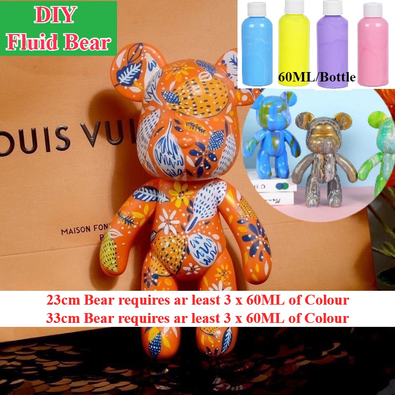 DIY Fluid Painting Bear Create Your Own Bear (18cm/23cm/33cm Bear ...