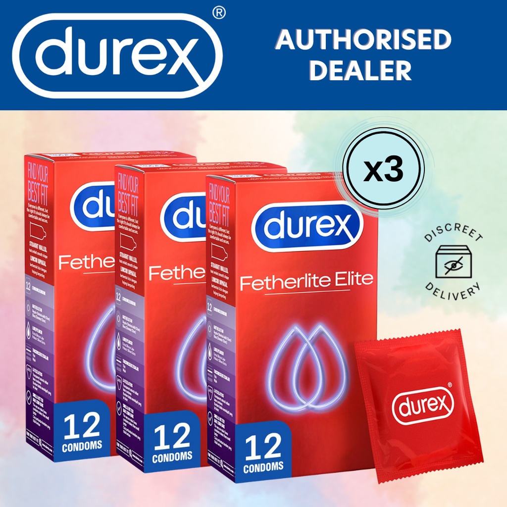 [BUNDLE OF 3] *DISCREET PACKAGING* *Durex Fetherlite Elite* Lower price ...