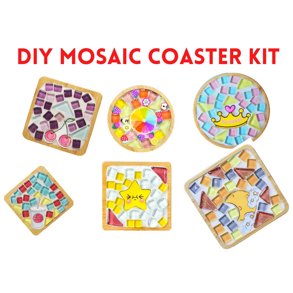 [SG READY STOCK] DIY Mosaic Crystal Coasters- Children craft complete ...