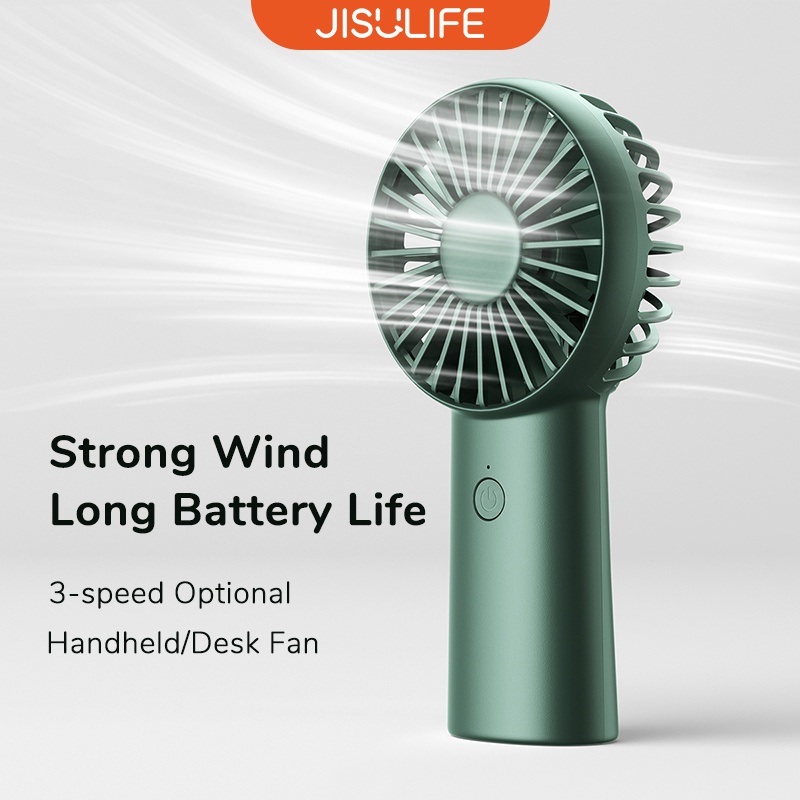 JISULIFE Mini Fan Portable Rechargeable 4000 mAh Handheld Fan Hand ...