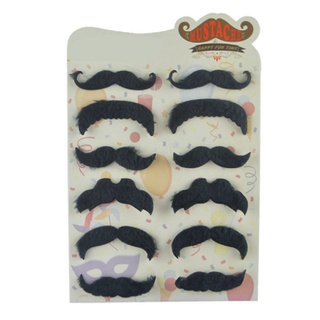 Mustache Fancy 12 PCs Set Fake Beard Mustache Simulation Man Stage Show ...