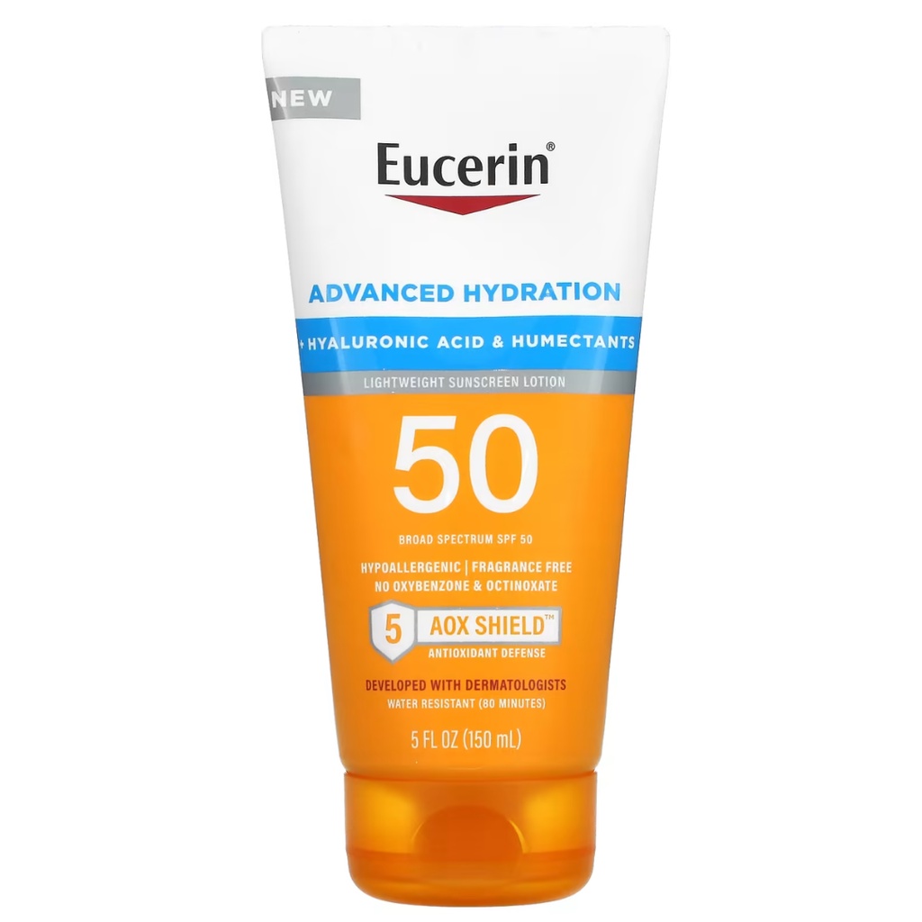 Eucerin, Advanced Hydration, Lightweight Sunscreen Lotion, SPF 50 / 30 ...