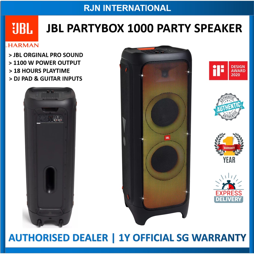JBL PartyBox 1000 wireless party speaker 1100W pure bass and 1-year ...