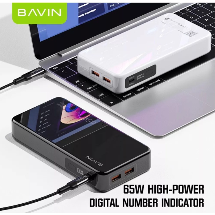 BAVIN 65W LAPTOP POWER BANK 20000mAh Multi port 65W Fast Charging QC+PD ...