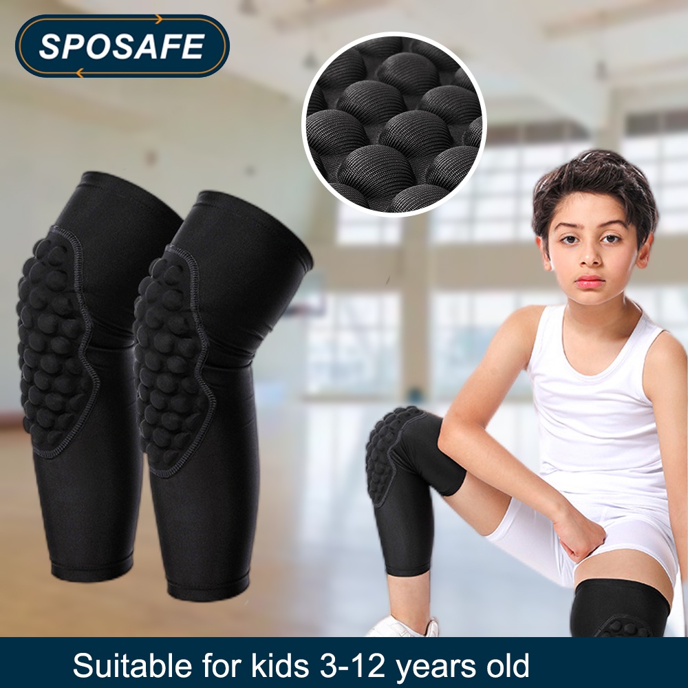 SPOSAFE 1 PCS 3-12 years old kids Knee Padded Compression Leg Sleeve ...