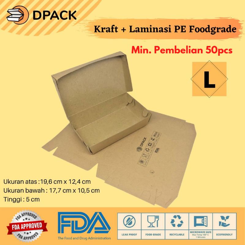 Min.50pcs|Lunch Box Sheet Size L | Slip | Fold Yourself | Eco Kraft ...