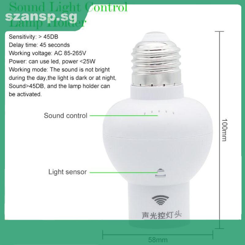 Screw Plug E27 Sound Light Motion Sensor Control Lamp Socket Holder ...