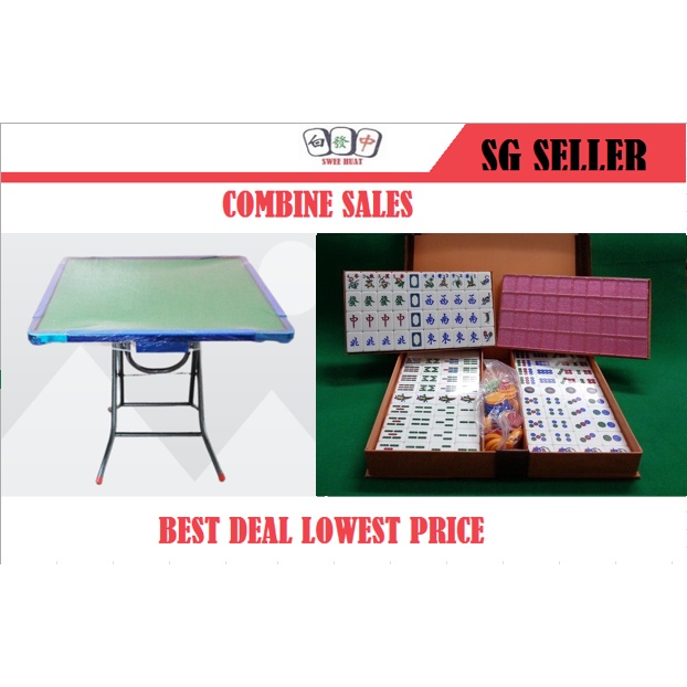 A1 Size 37mm Crystal Pink Mahjong Set & Foldable Blue Edges Mahjong ...