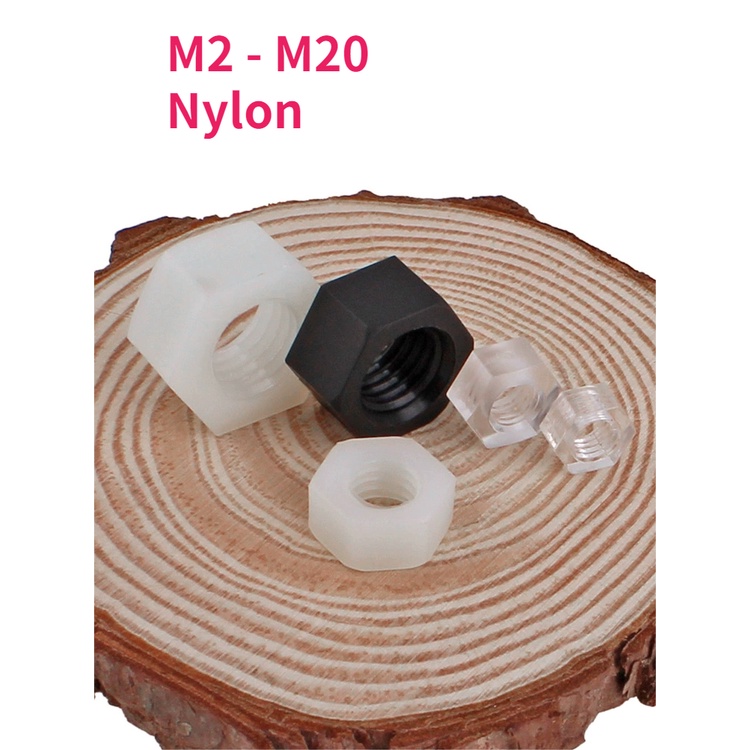 M2 M2.5 M3 M4 M5 M6 M8 M10 M12 M14 M16 M18 M20 Nylon Hexagonal Nuts Hex ...