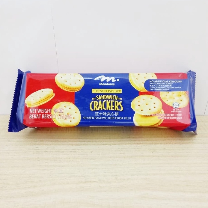 Meadows Cheese Flavoured Sandwich Crackers // 118g | Shopee Singapore
