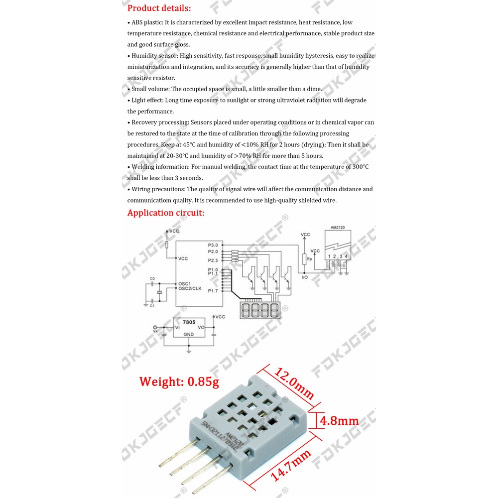 Digital Temperature Sensor / Humidity Sensor DHT11 DHT22 DHT20 AM2302 ...