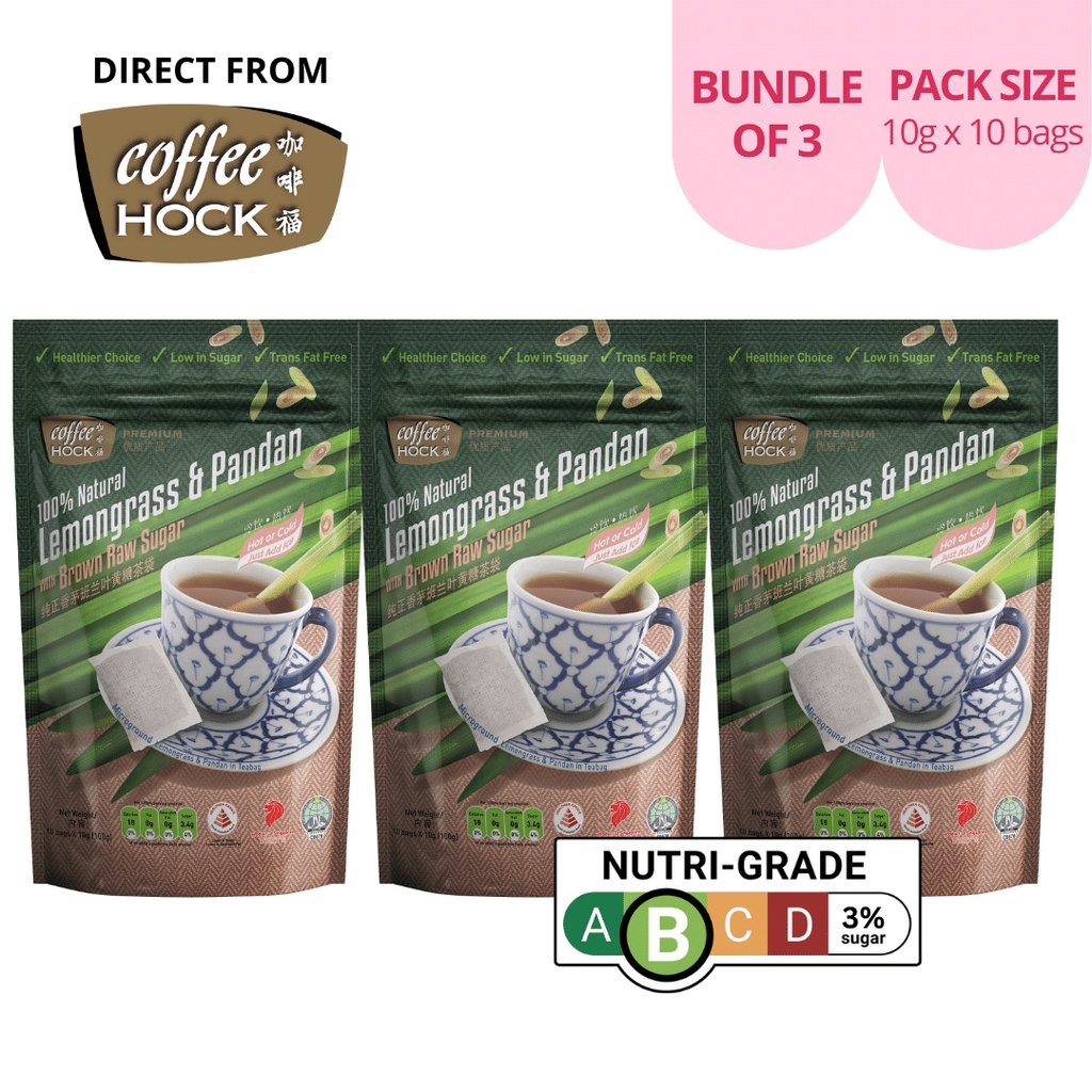 [BUNDLE OF 3] Coffeehock 100% Natural Lemongrass And Pandan Drink With ...