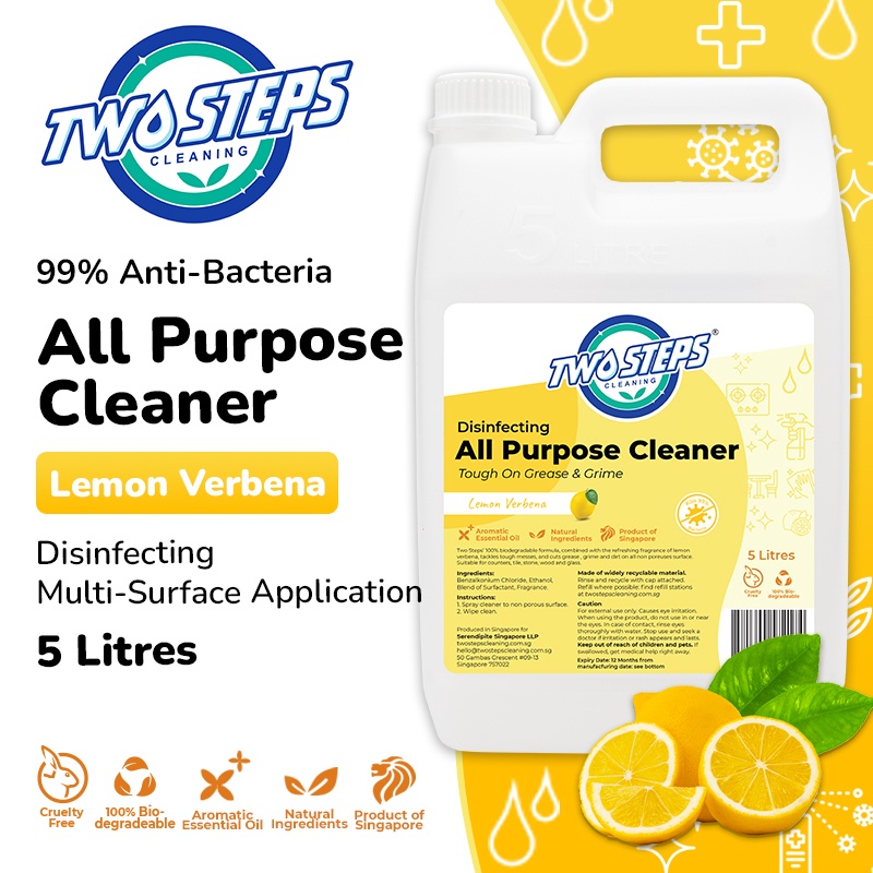 Two Steps Cleaning All-Purpose Cleaner 5 Litre Eco Refill - Lemon ...