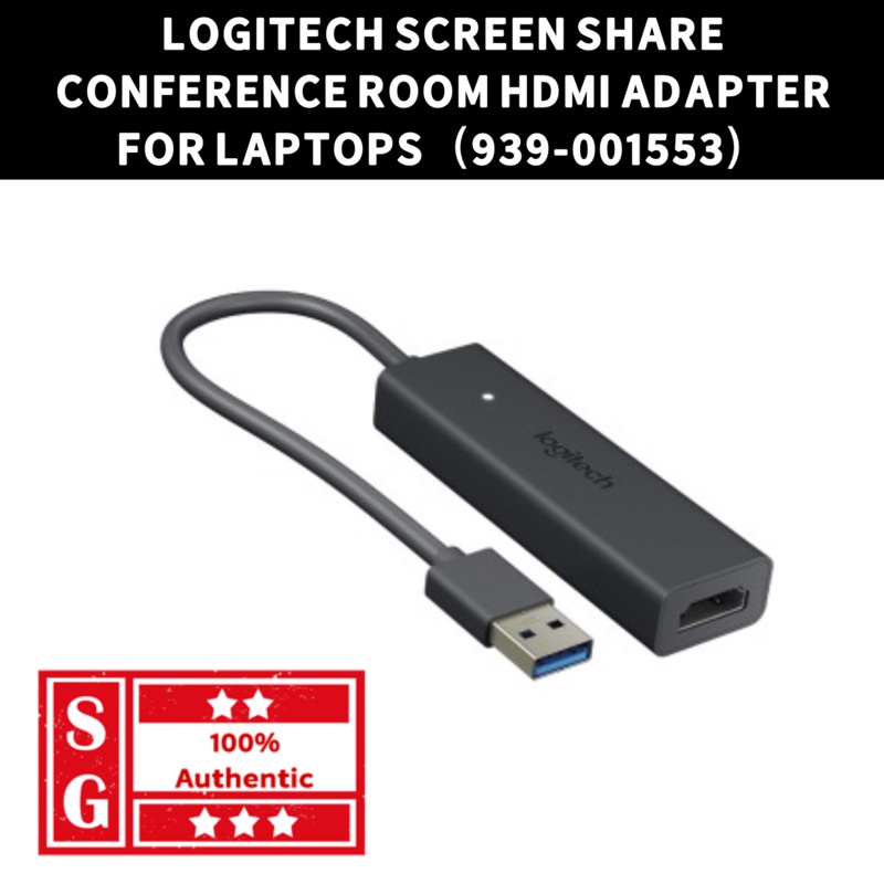 Logitech Screen Share Conference Room HDMI Adapter | For Laptops | HDMI ...