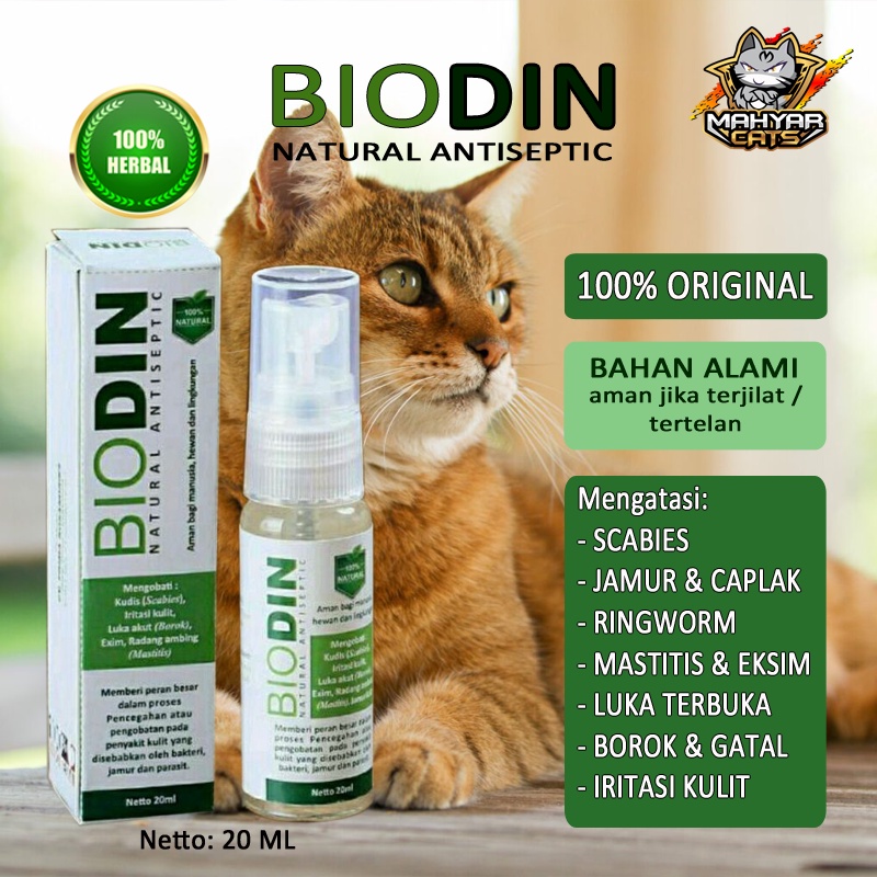 Biodin SPRAY Medicine Cat Fungus scabies Demodex Impetigo Mushroom Flea ...