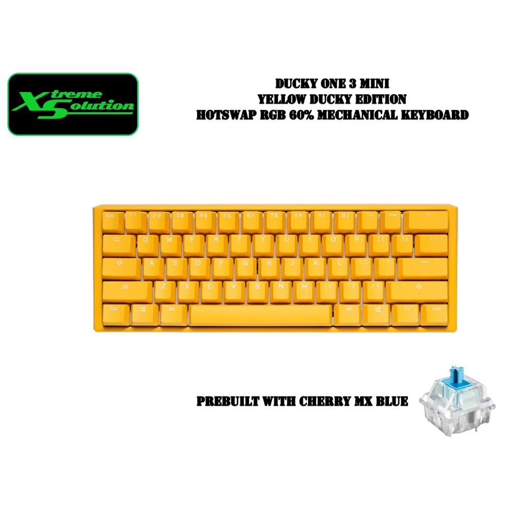 Ducky One 3 Mini Yellow Edition - 60% RGB Hotswappable Mechanical ...
