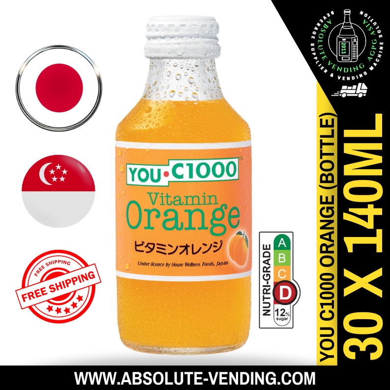 YOU C1000 Vitamin Orange 140ML X 30 (GLASS) | Shopee Singapore
