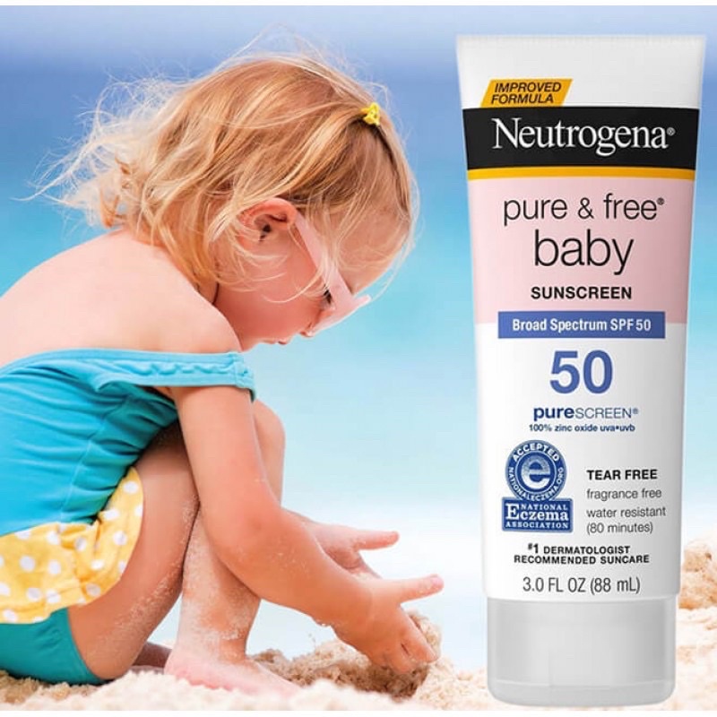 Neutrogena PURE SUNSCREEN & FREE BABY MINERAL SUNSCREEN SPF 50 (88ml ...