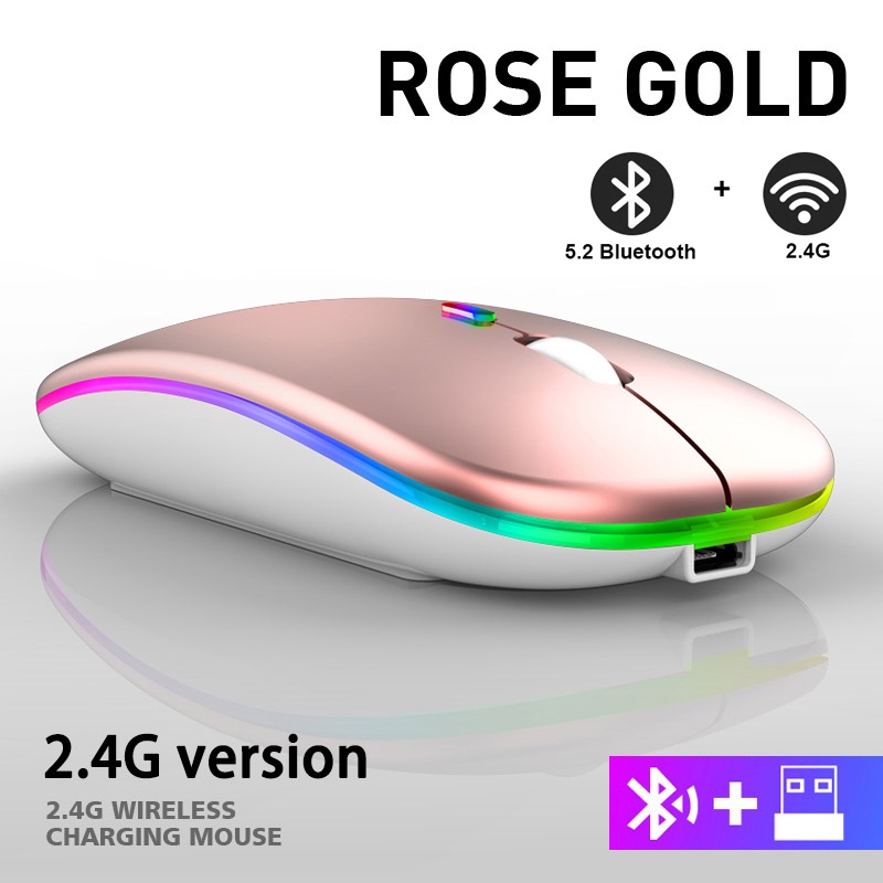 Rechargeable Wireless Mouse Bluetooth Mice Wireless Computer Mause LED ...