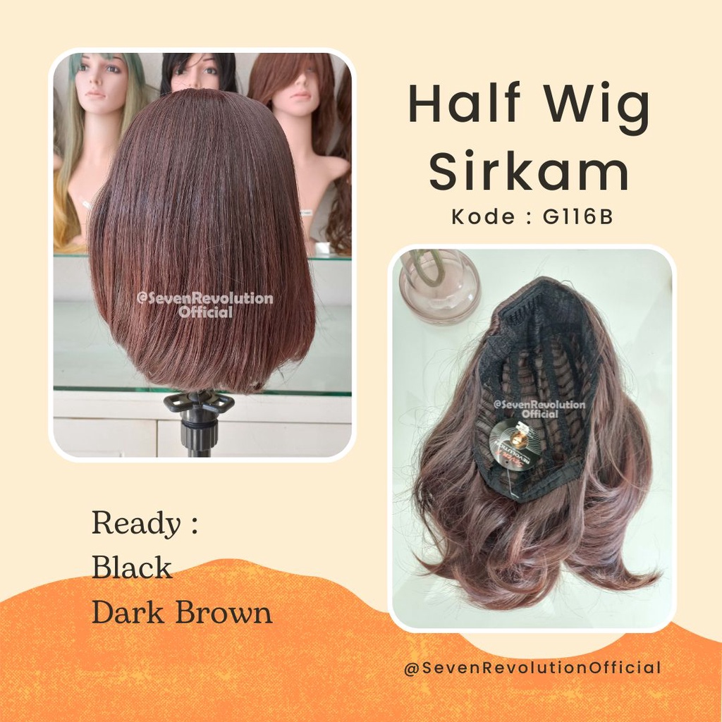 Half Wig Sirkam/ Natural Short Bob Half Head Wig (G116B) | Shopee Singapore