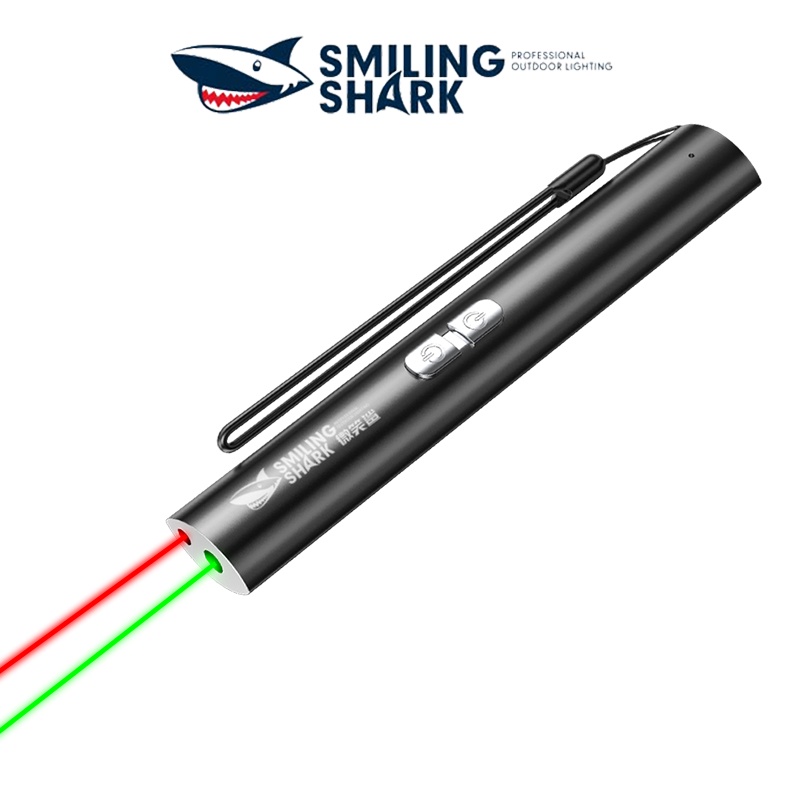 Smiling Shark LS313 2 in 1 Laser Pointer Pen Portable Green Red Light ...