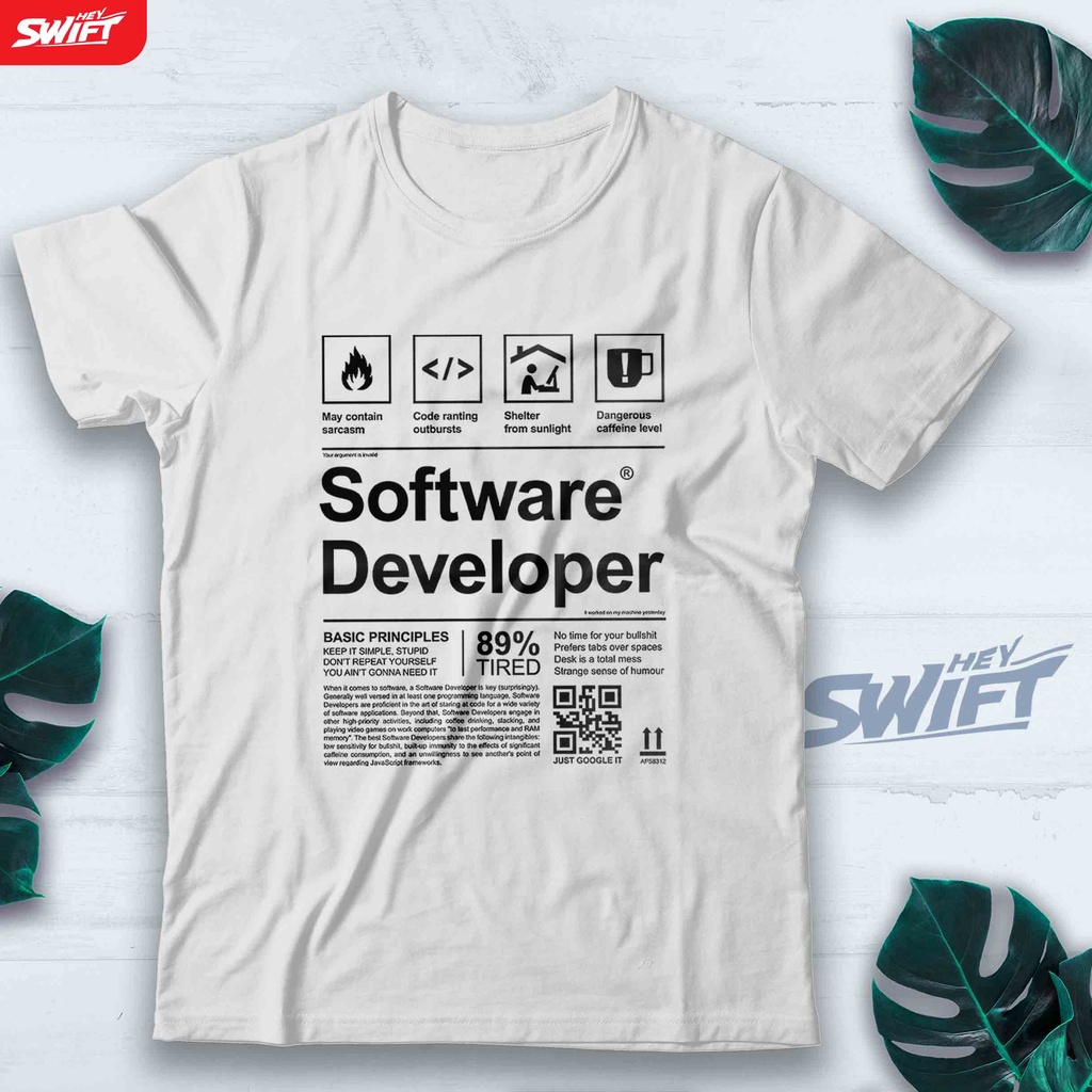 KAOS SOFTWARE DEVELOPER LABEL ENGINEER CODING PROGRAMMER TSHIRT BAJU ...