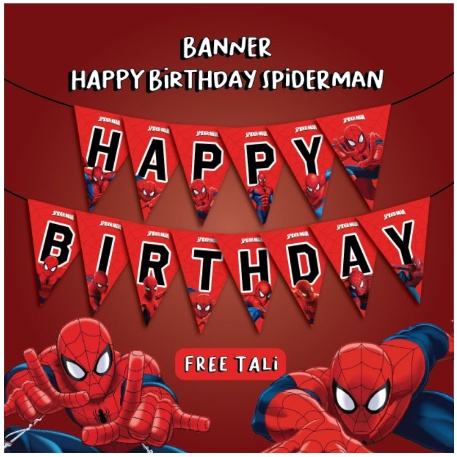 Spiderman HBD BANNER HAPPY BIRTHDAY Decorations BIRTHDAY Decorations ...