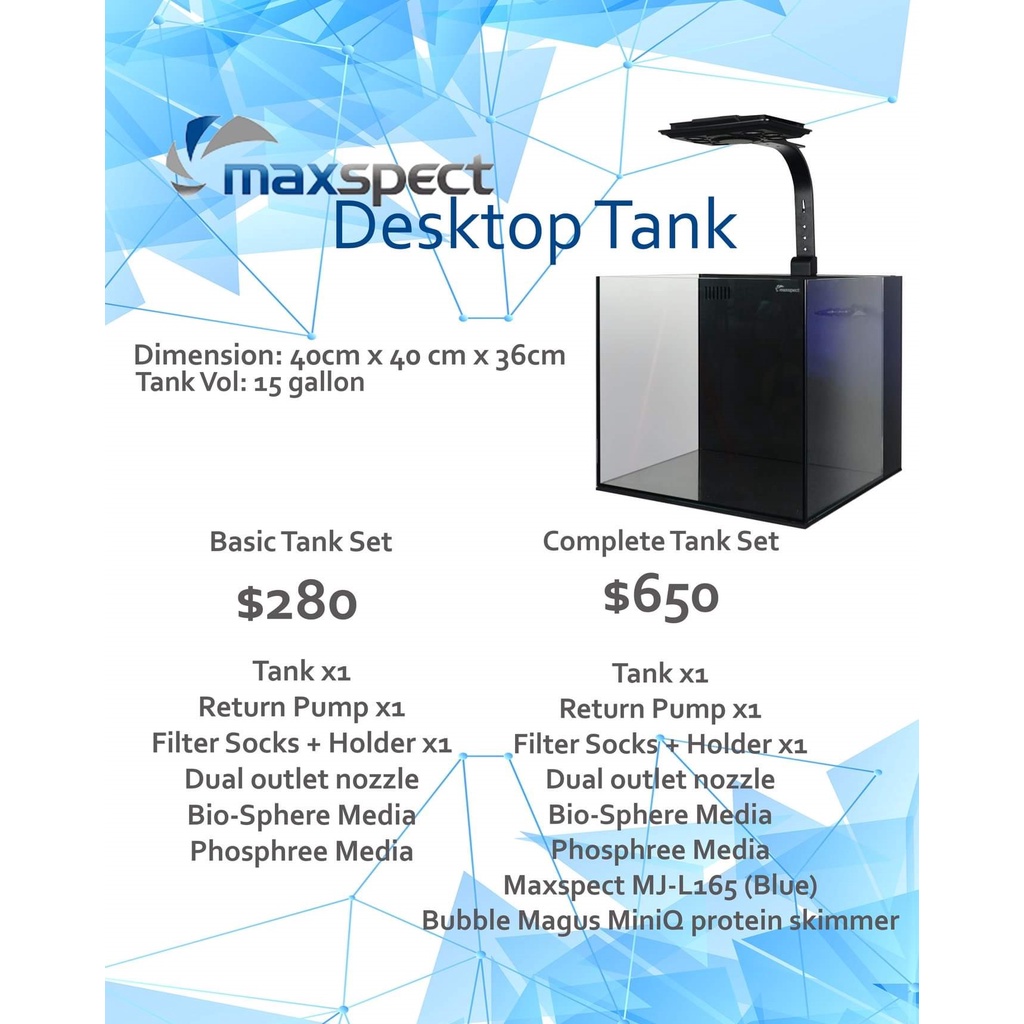 MAXSPECT DESKTOP TANK SET (BASIC/COMPLETE) (40X40X36CM/40X40X36CM ...