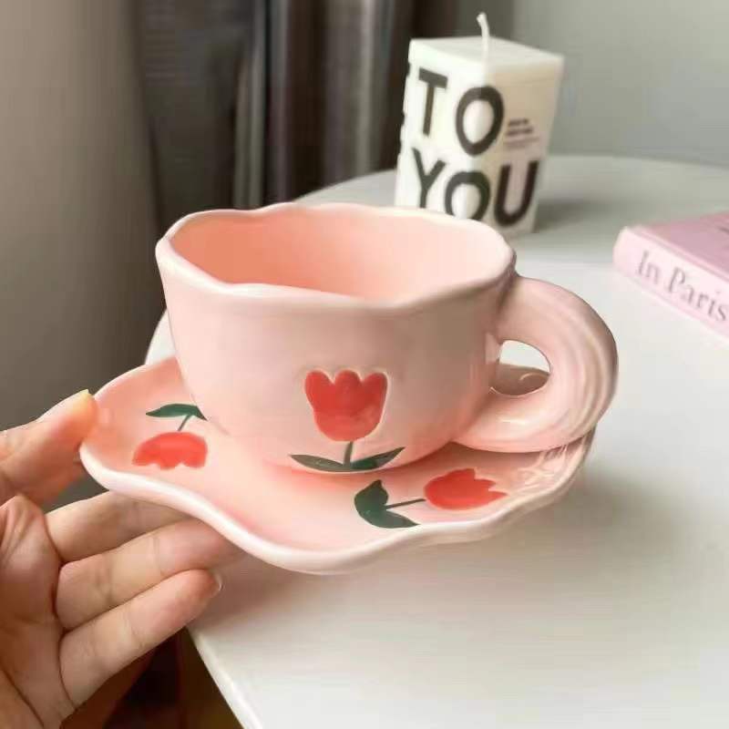 Molly Preferred Girl Heart ins Hand-Pinched Coffee Cup Saucer Retro ...